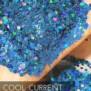 Cool Current Blue Glitter Blue Holo Glitter Custom Mix Holo - Etsy