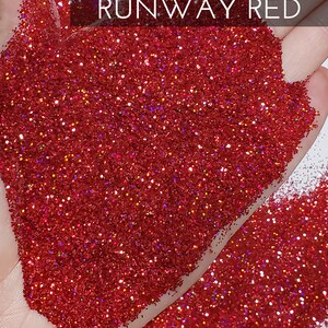 Runway Red .015 Hex Poly Red Holo Glitter, Tumbler Making Glitter, Fine ...