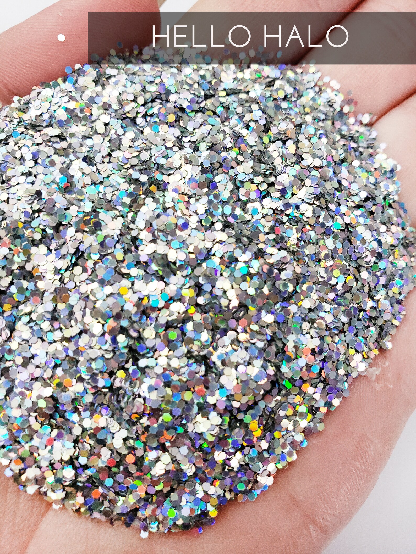 Hello Halo Holographic glitter .040 hex poly glitter for | Etsy