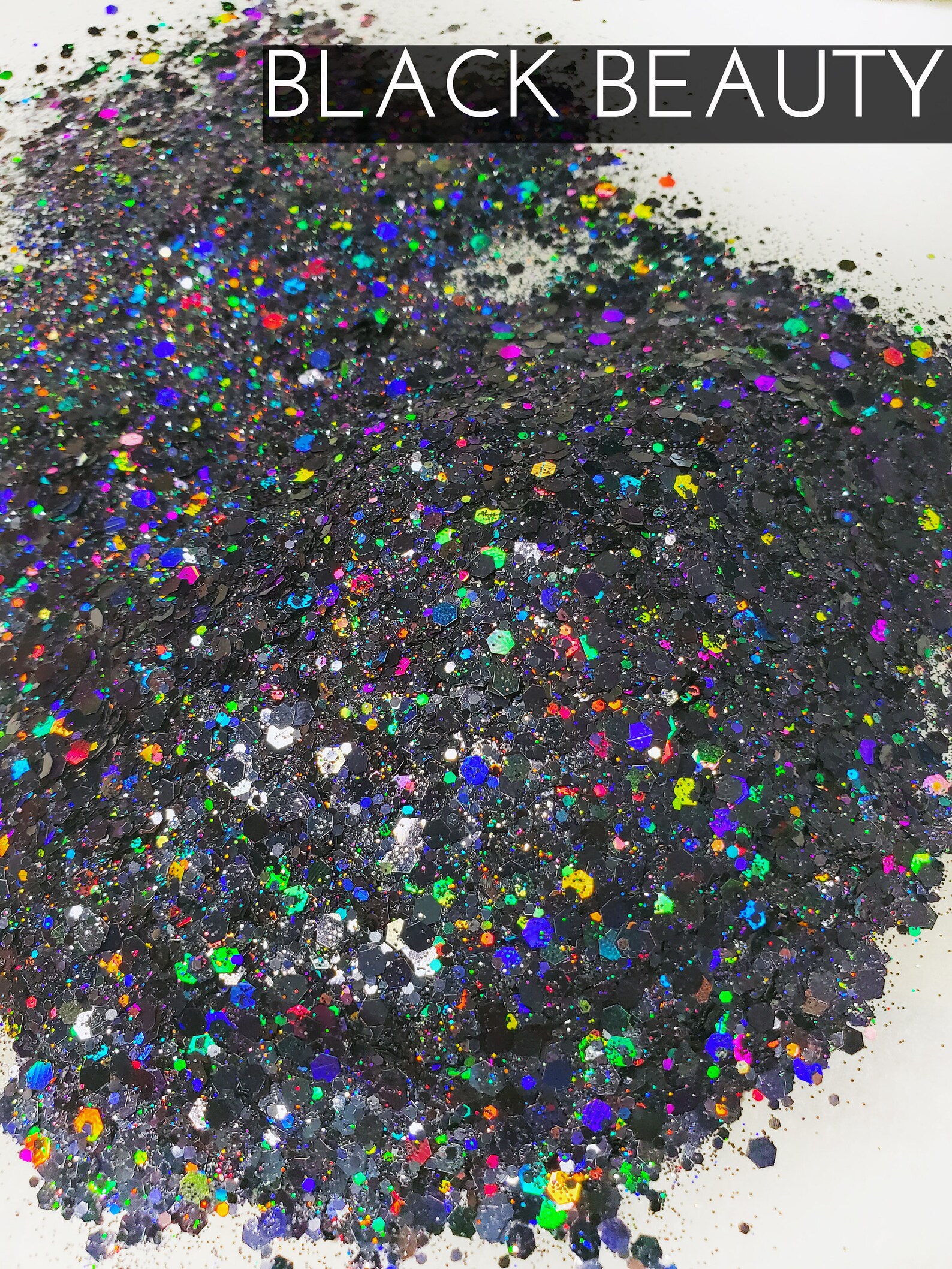 Black Beauty Holo Custom Mix Chunky Hex Poly Glitter Tumbler - Etsy