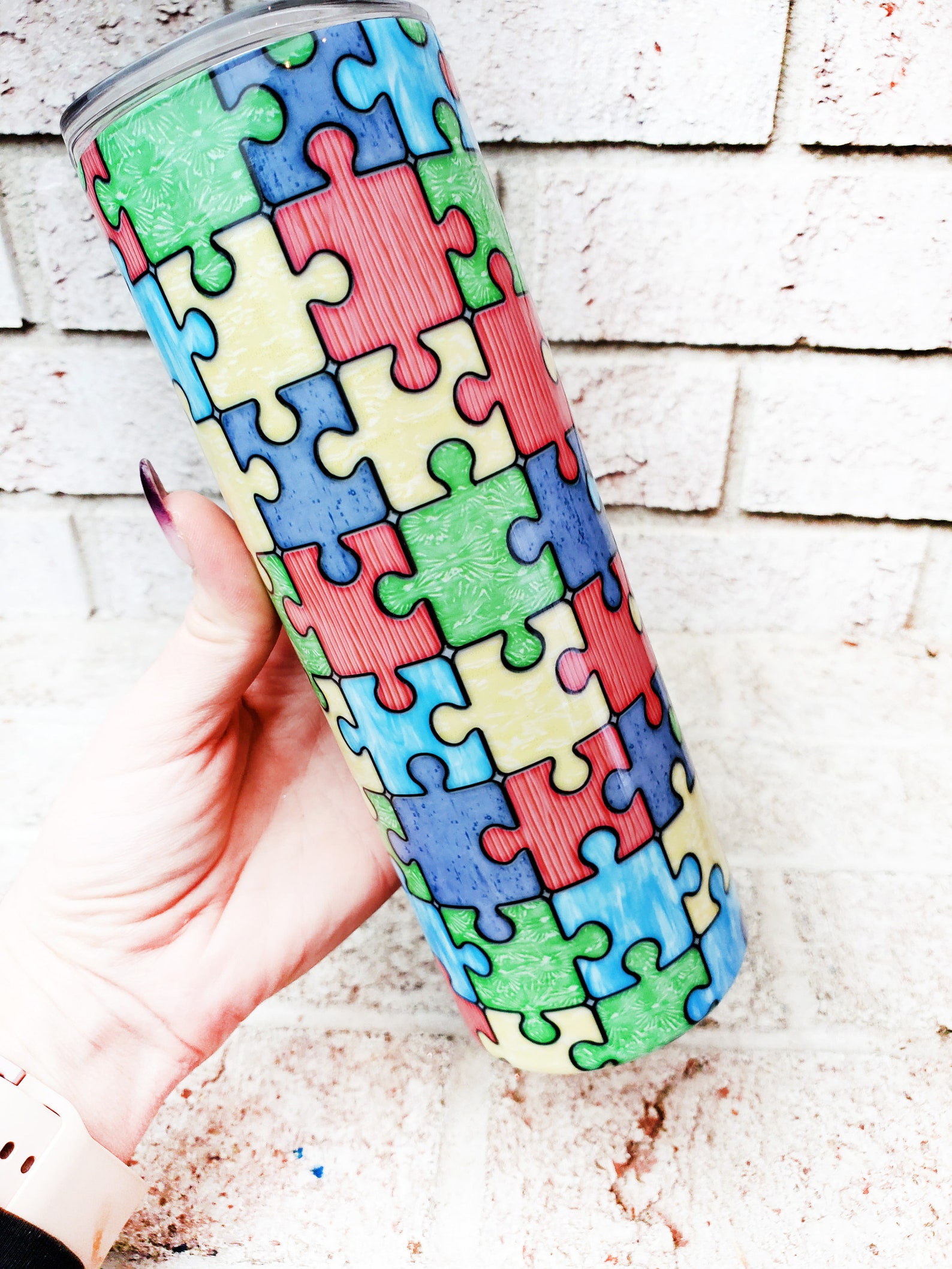 Autism Cup Rainbow Puzzle Piece Tumbler Autism Awareness 20 - Etsy
