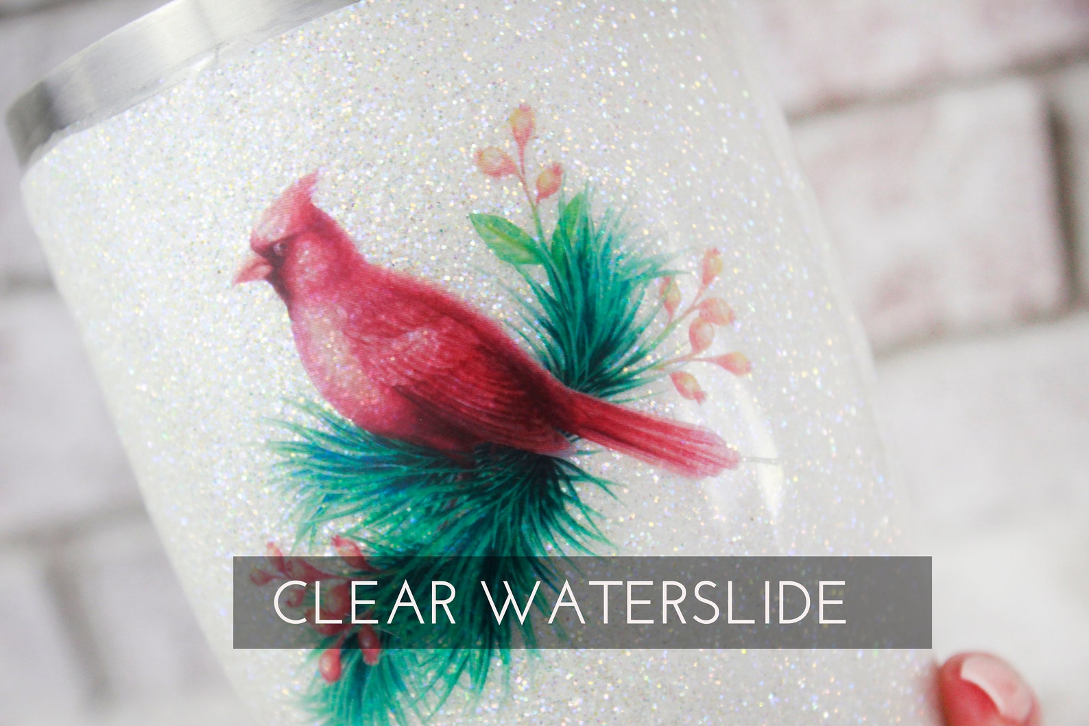 Red Cardinal Waterslide Decals Glitter Tumbler Decals Ready - Etsy