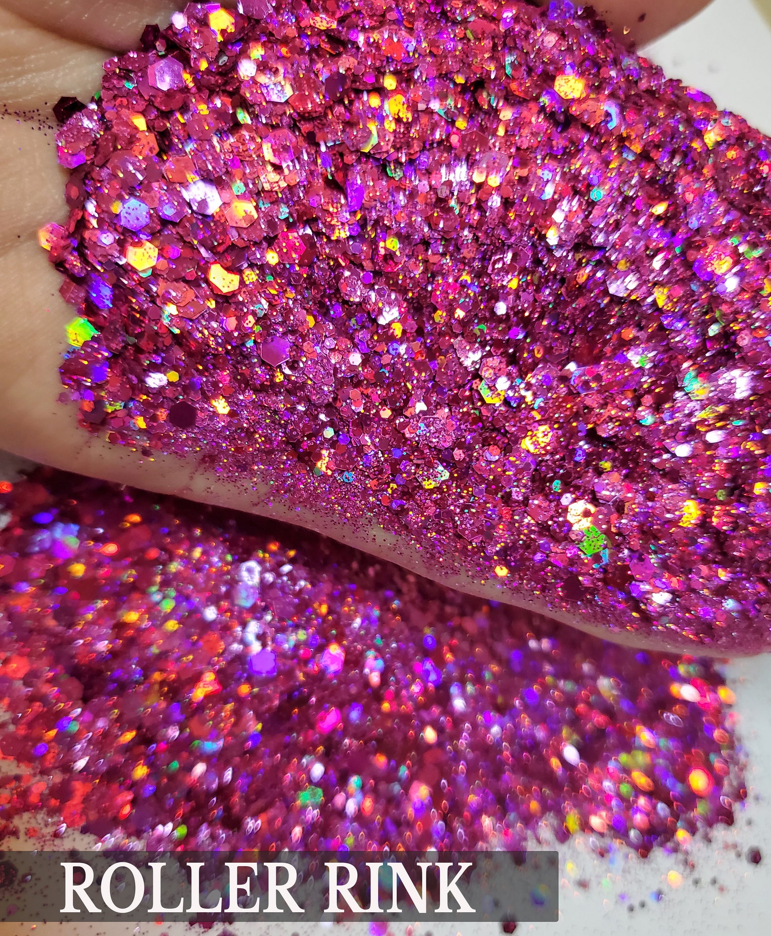 Roller Rink Pink Glitter Pink Holo Glitter Custom Mix Holo | Etsy
