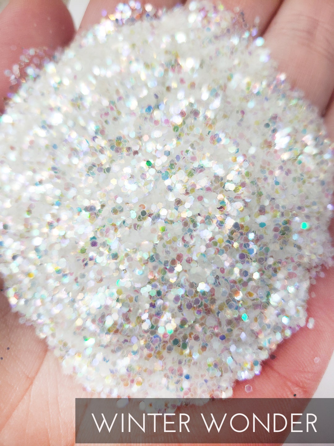 Winter Wonder White Glitter, Iridescent White Glitter, .040 Small ...