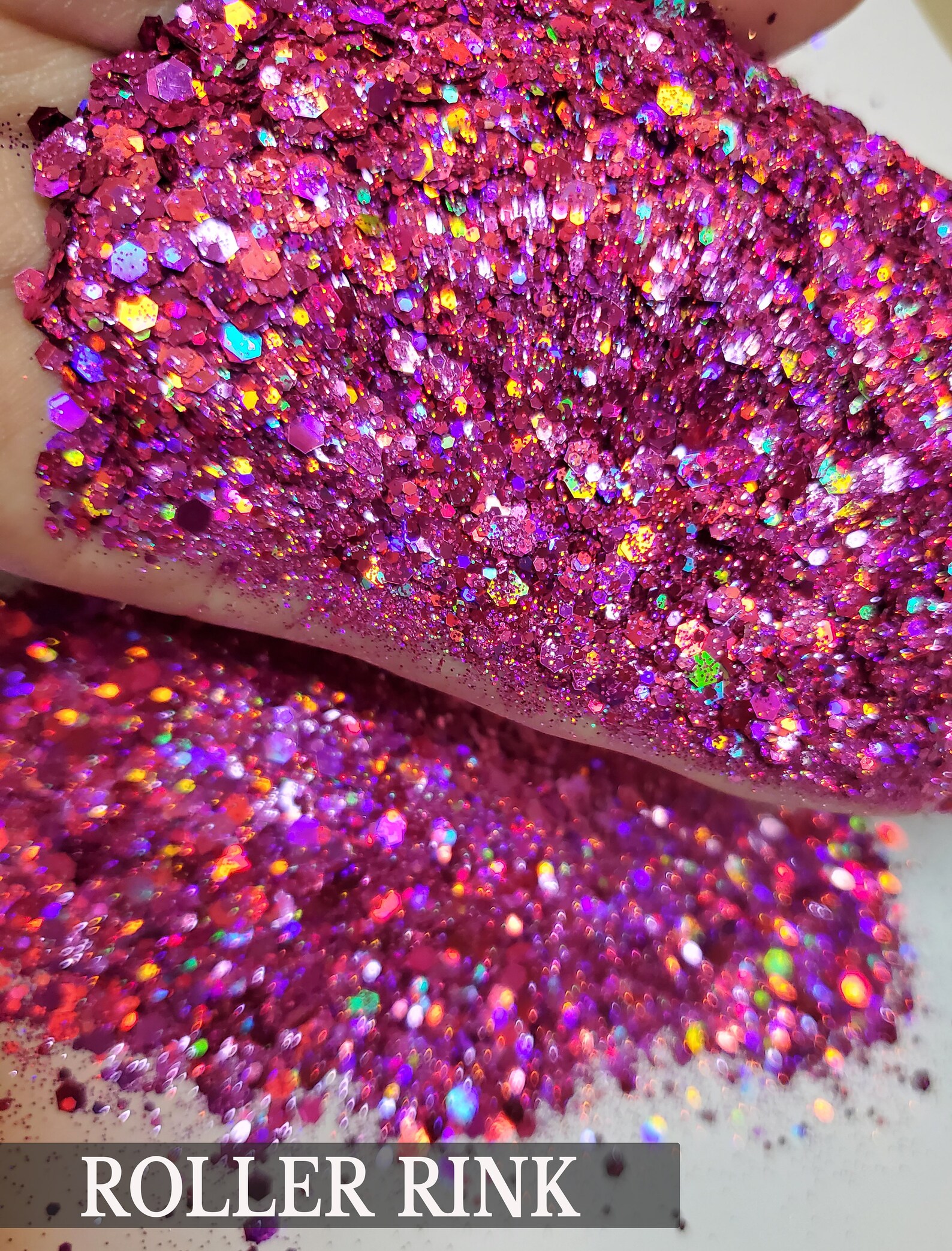 Roller Rink Pink Glitter Pink Holo Glitter Custom Mix Holo | Etsy