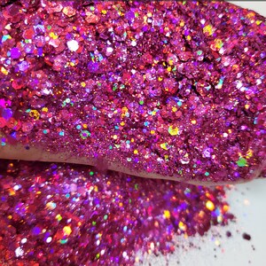 Roller Rink Pink Glitter Pink Holo Glitter Custom Mix Holo | Etsy