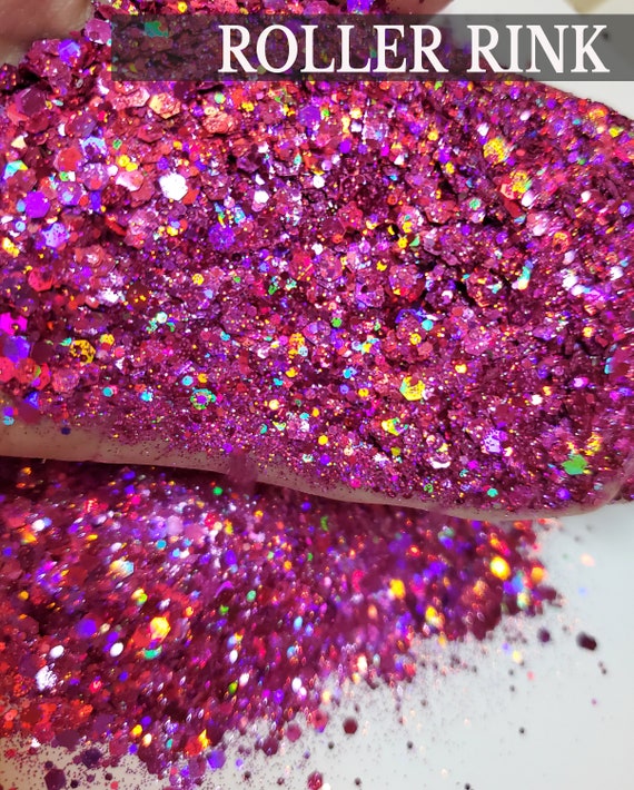 Roller Rink Pink Glitter Pink Holo Glitter Custom Mix Holo | Etsy