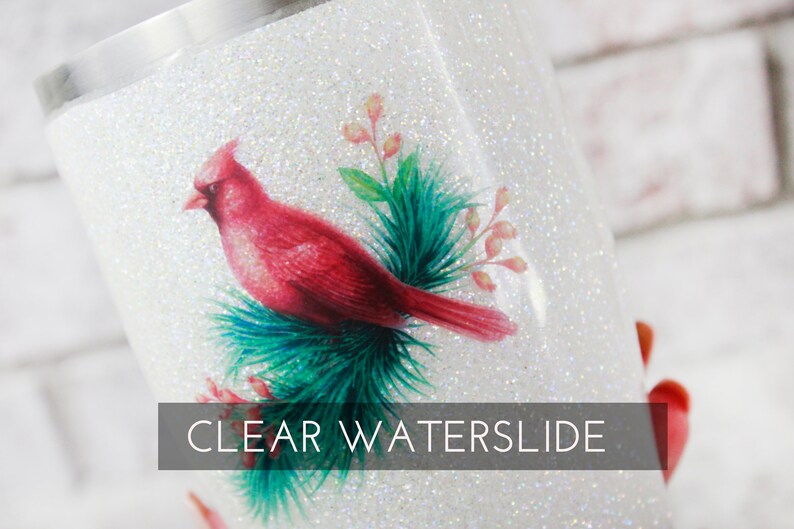 Red Cardinal Waterslide Decals Glitter Tumbler Decals Ready | Etsy