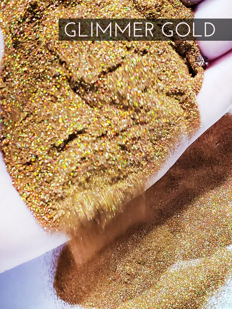 Glimmer Gold Holographic Super Fine Glitter Hex Poly Powder - Etsy
