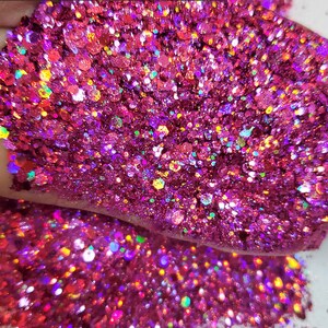 Roller Rink Pink Glitter Pink Holo Glitter Custom Mix Holo | Etsy