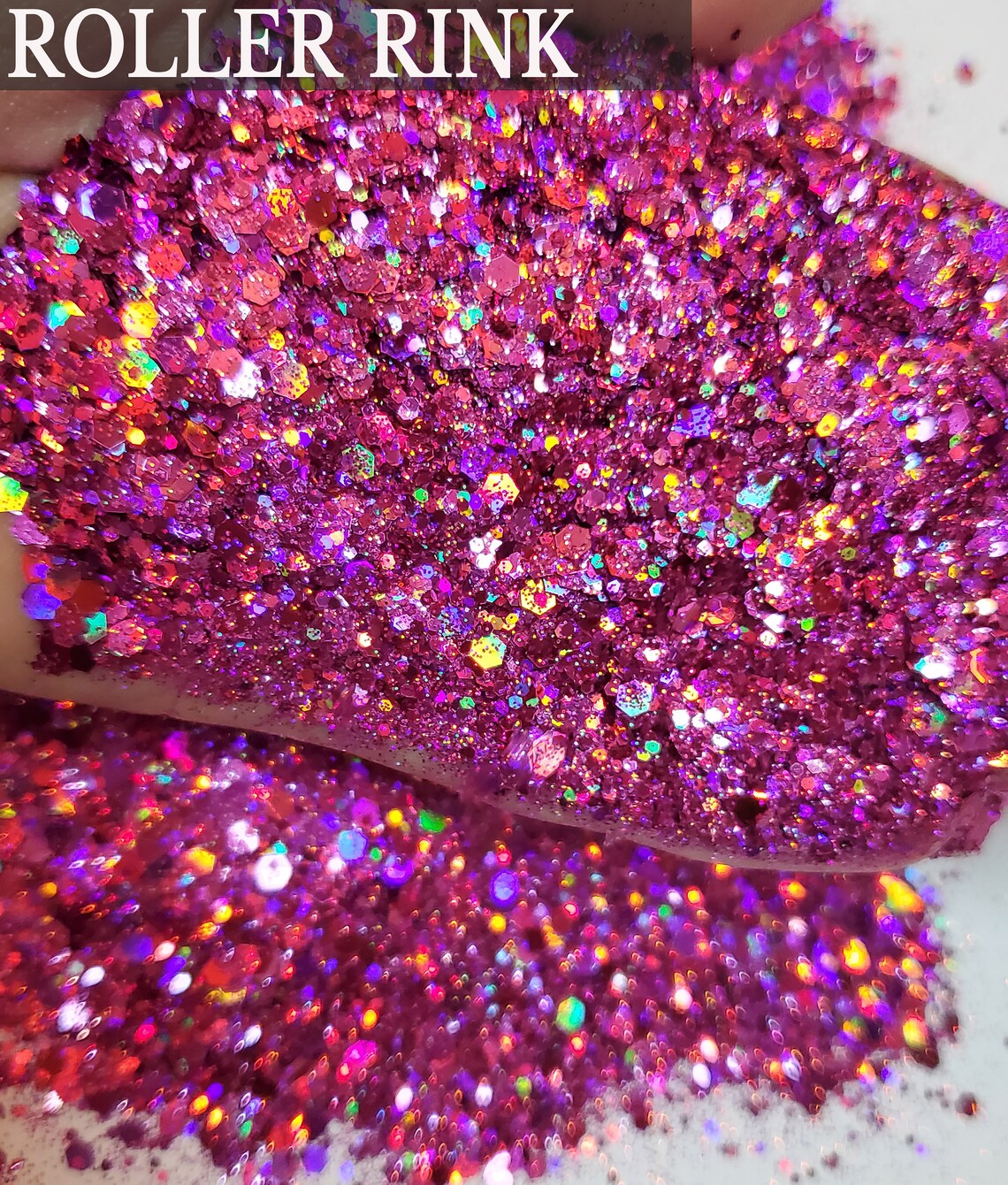 Roller Rink Pink Glitter Pink Holo Glitter Custom Mix Holo | Etsy