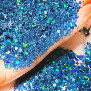 Cool Current Blue Glitter Blue Holo Glitter Custom Mix Holo - Etsy