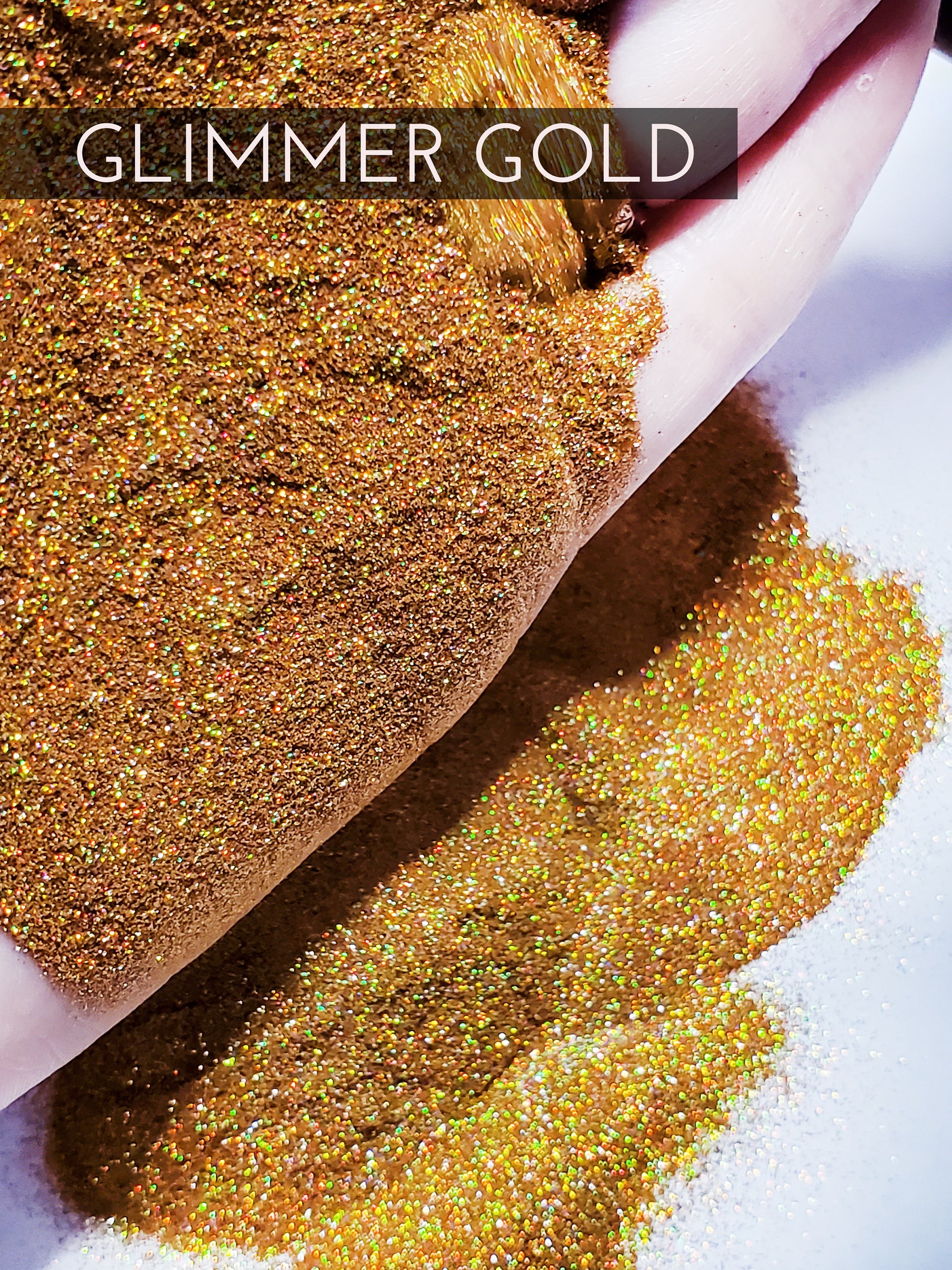 Glimmer Gold Holographic super fine glitter hex poly powder | Etsy