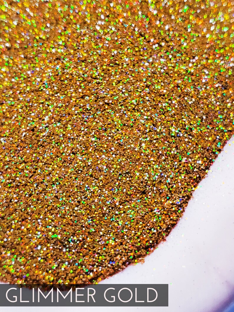 Glimmer Gold Holographic Super Fine Glitter Hex Poly Powder - Etsy