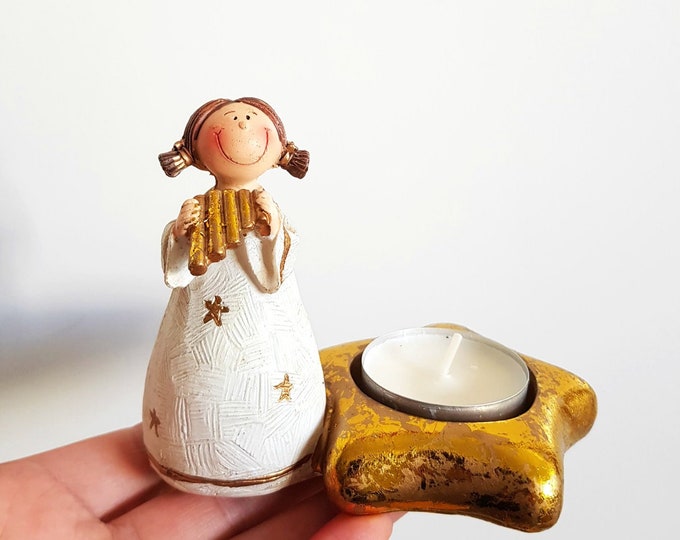 Angel Figurine Tealight Candle Holder Christmas Home Decor Lovely Angel ...