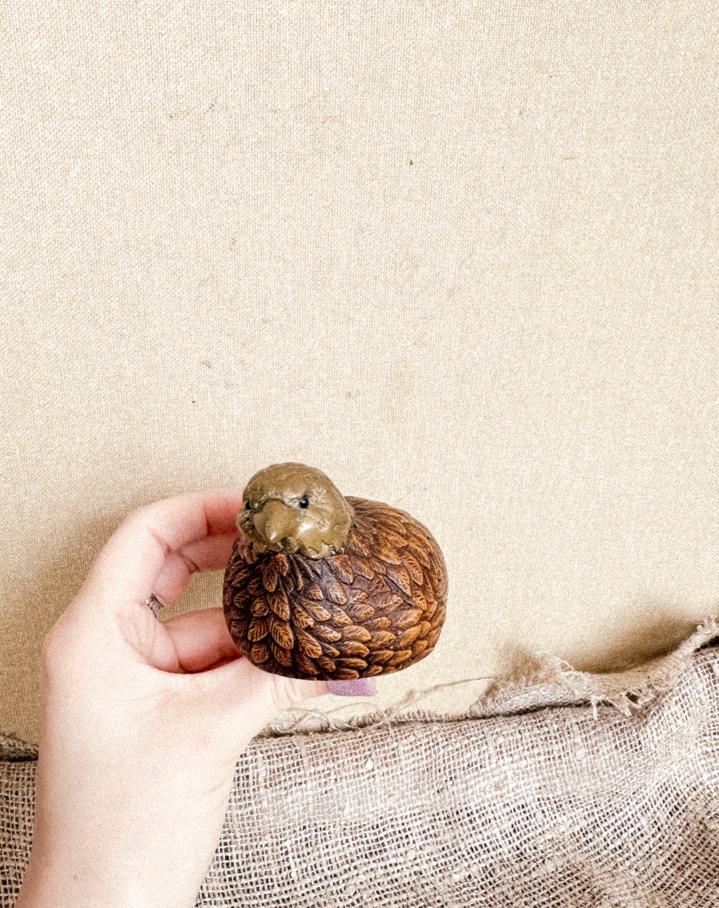 Vintage Quail Bird Figurine Brown Bronze Brass Decorative Figurine ...