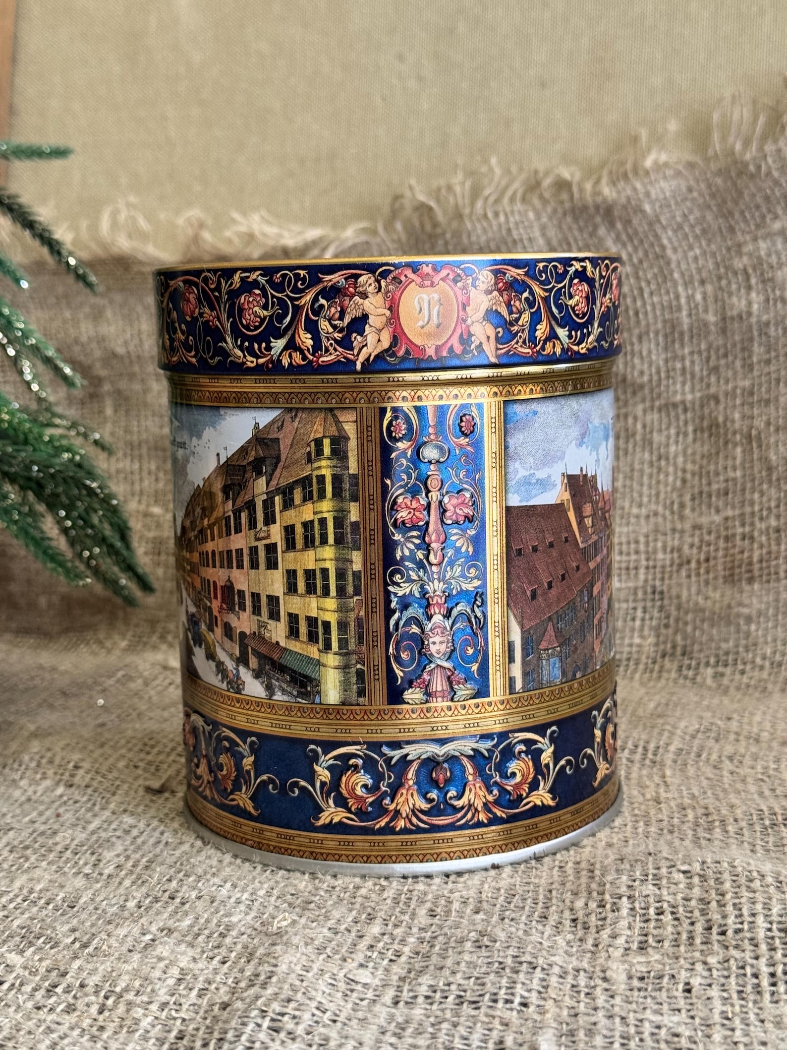 German Vintage Tin Box Mid Century Cans Tin Canister Shabby Container ...