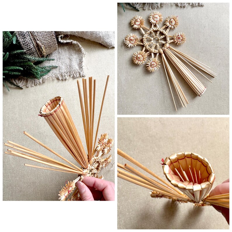 Handcrafted Straw Star Christmas Ornaments: Scandinavian Tree ...