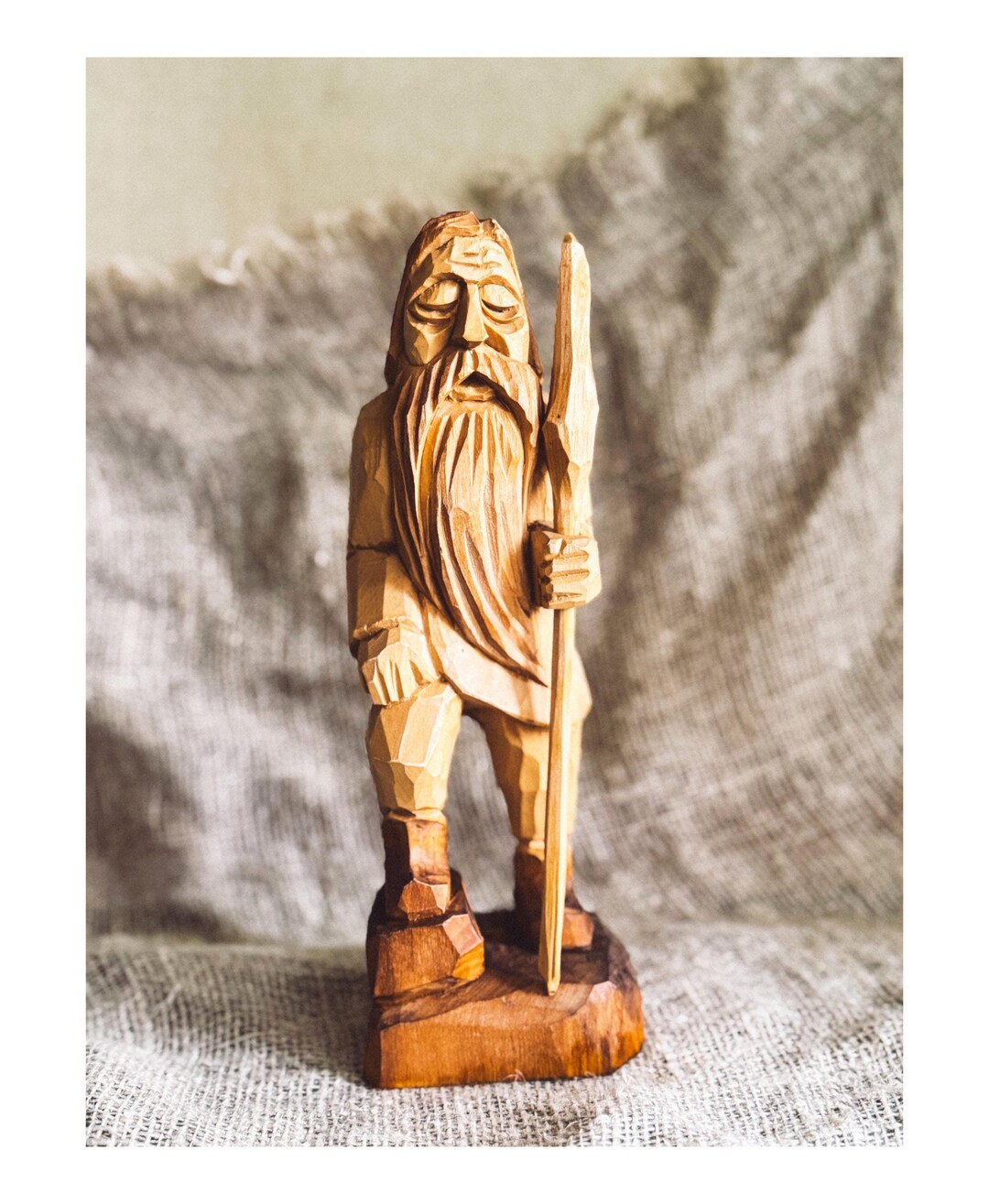 Hand Carved Wood Historical Figure Statue: Vintage Art Decor - Etsy