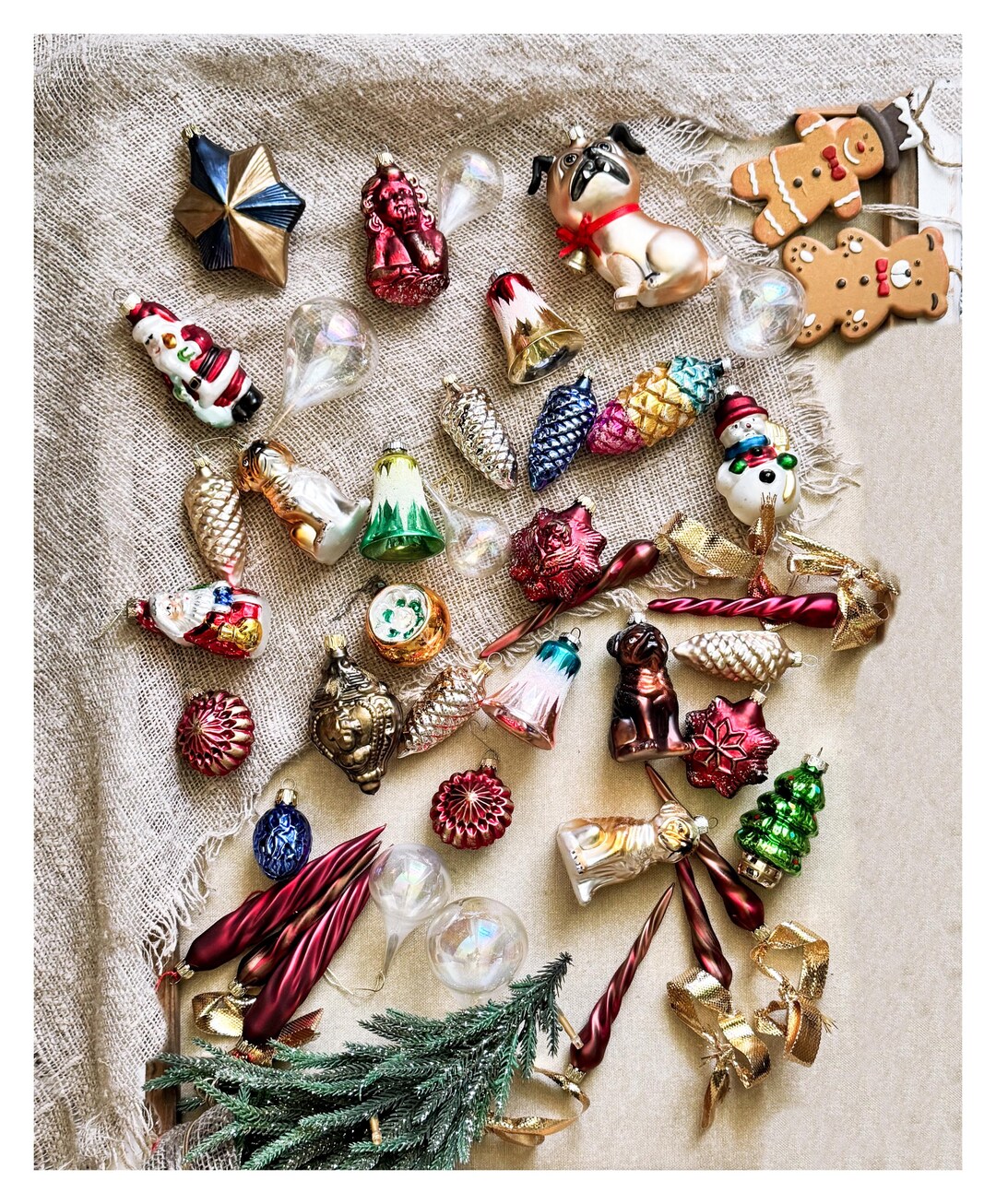 Vintage Glass Christmas Ornaments: Retro Holiday Pendants, Choose Your ...