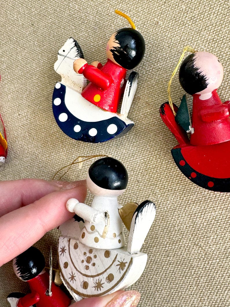 Vintage Erzgebirge Wooden Christmas Ornaments: Miniature German ...