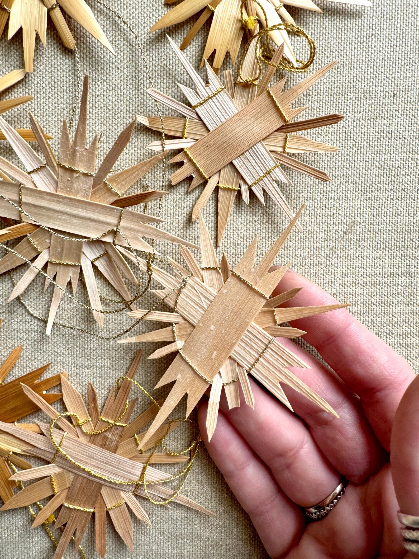 Handcrafted Straw Star Christmas Ornaments: Scandinavian Tree ...