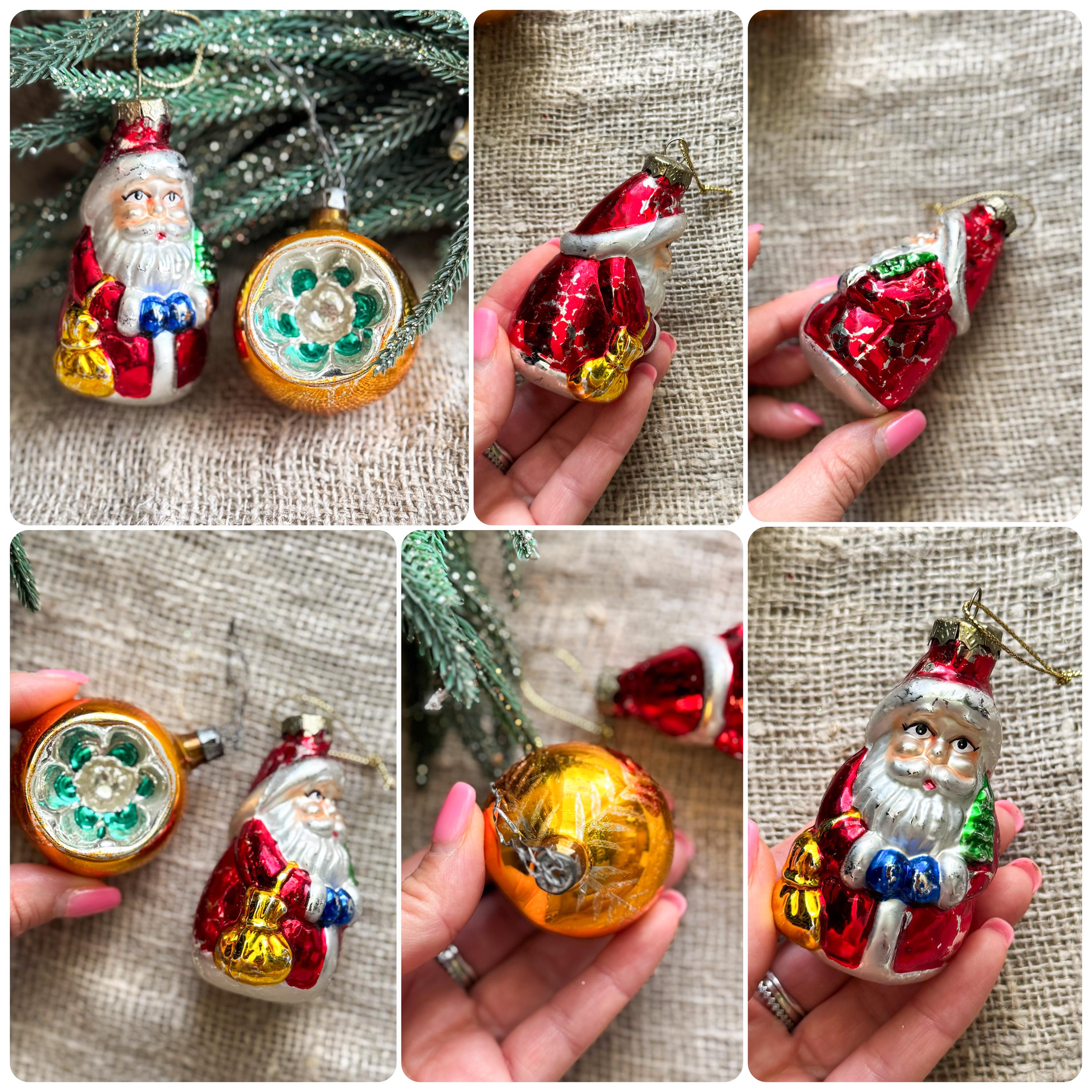 Vintage Glass Christmas Ornaments: Retro Holiday Pendants, Choose Your ...