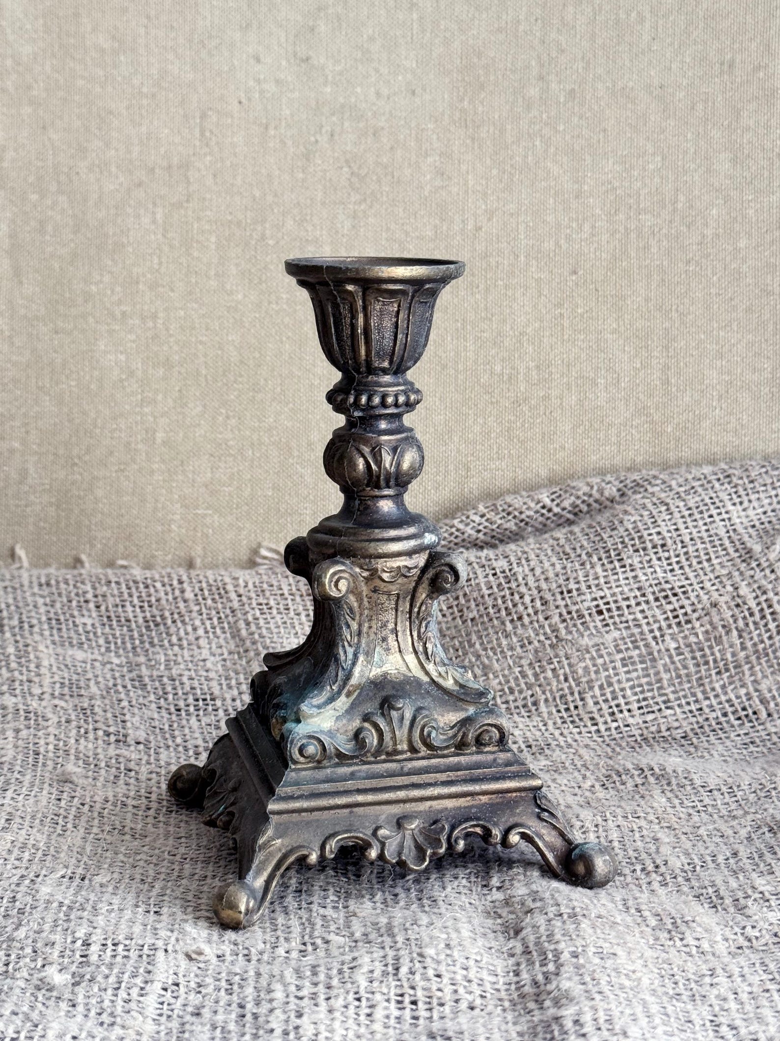 Victorian Brass Candlestick Holder: Midcentury Table Centerpiece - Etsy
