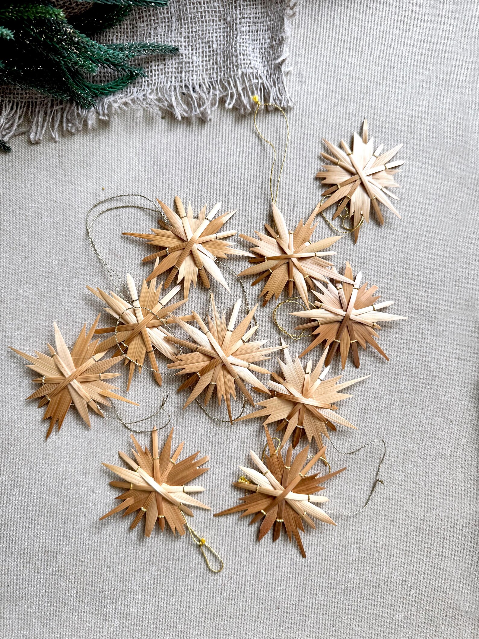 Handcrafted Straw Star Christmas Ornaments: Scandinavian Tree ...
