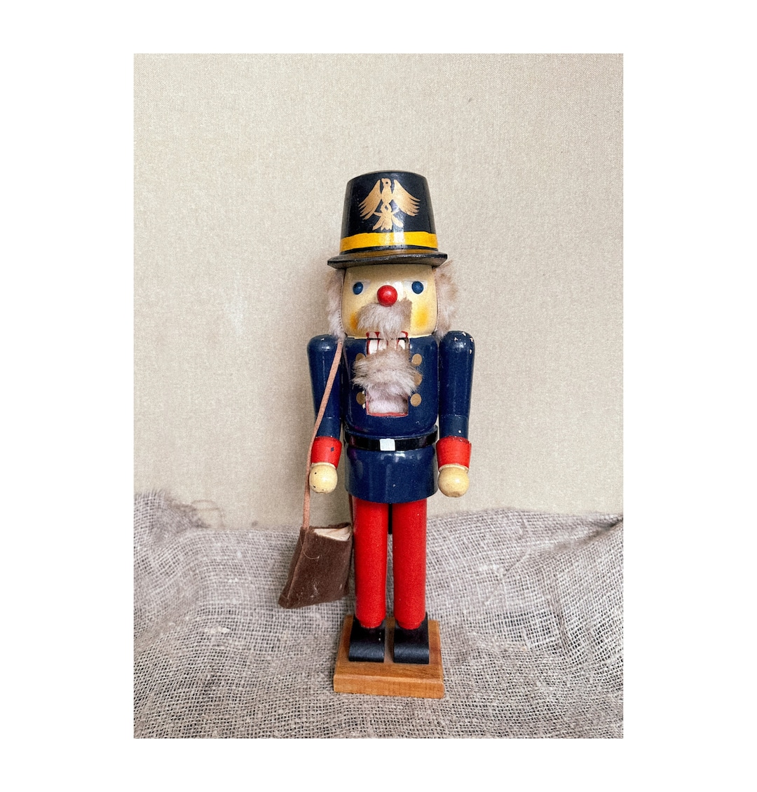 Vintage German Wooden Nutcracker - Erzgebirge Mailman Figurine - Etsy
