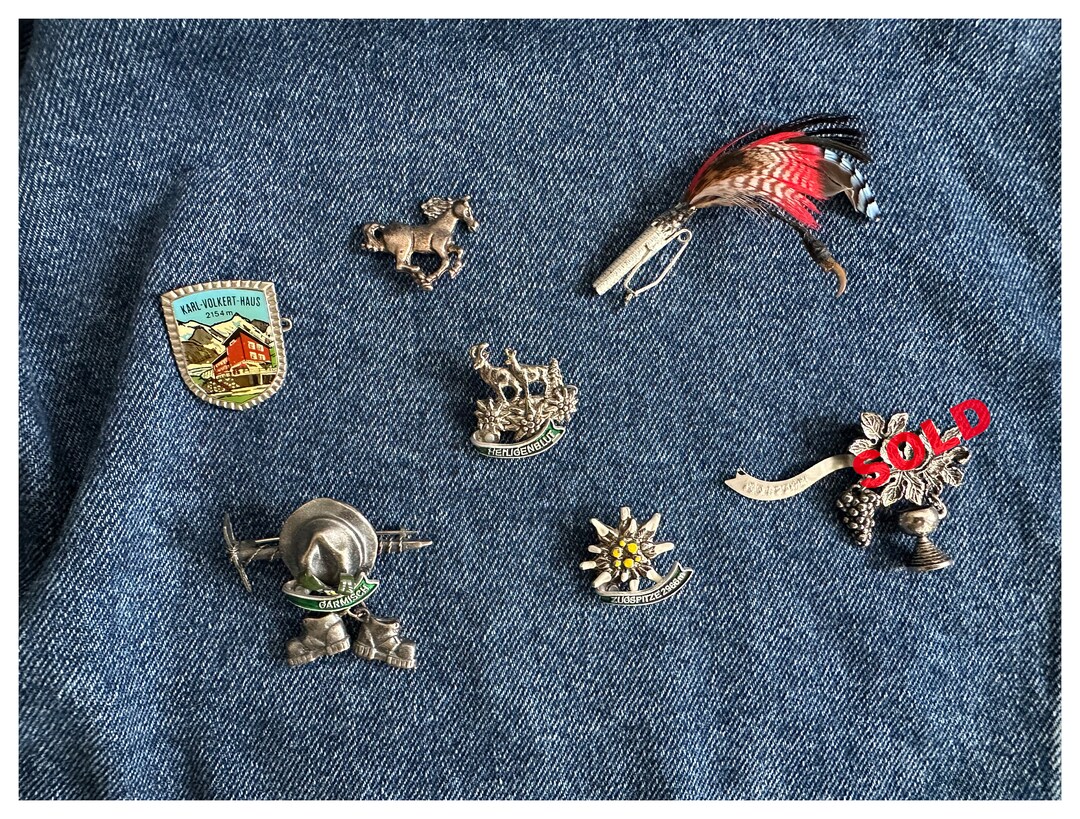 Enamel Tyrolean Hat Pins Vintage Bavarian Hatpins Accessory Enamel ...