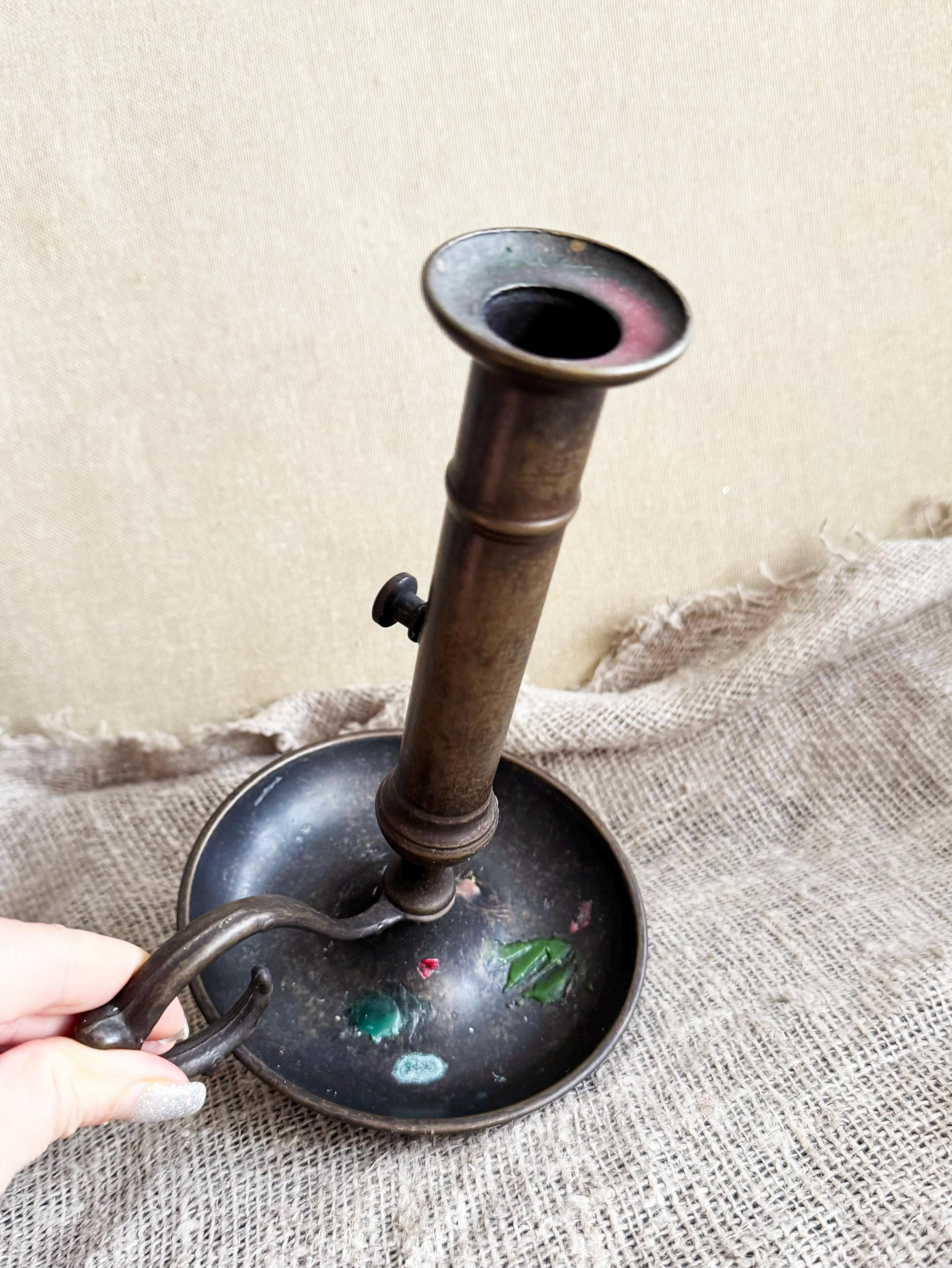 Vintage Brass Candlestick Holder With Handle: Antique Home Decor - Etsy