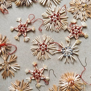 24 Scandinavian Nordic Straw Ornaments Snow Stars Hanging - Etsy