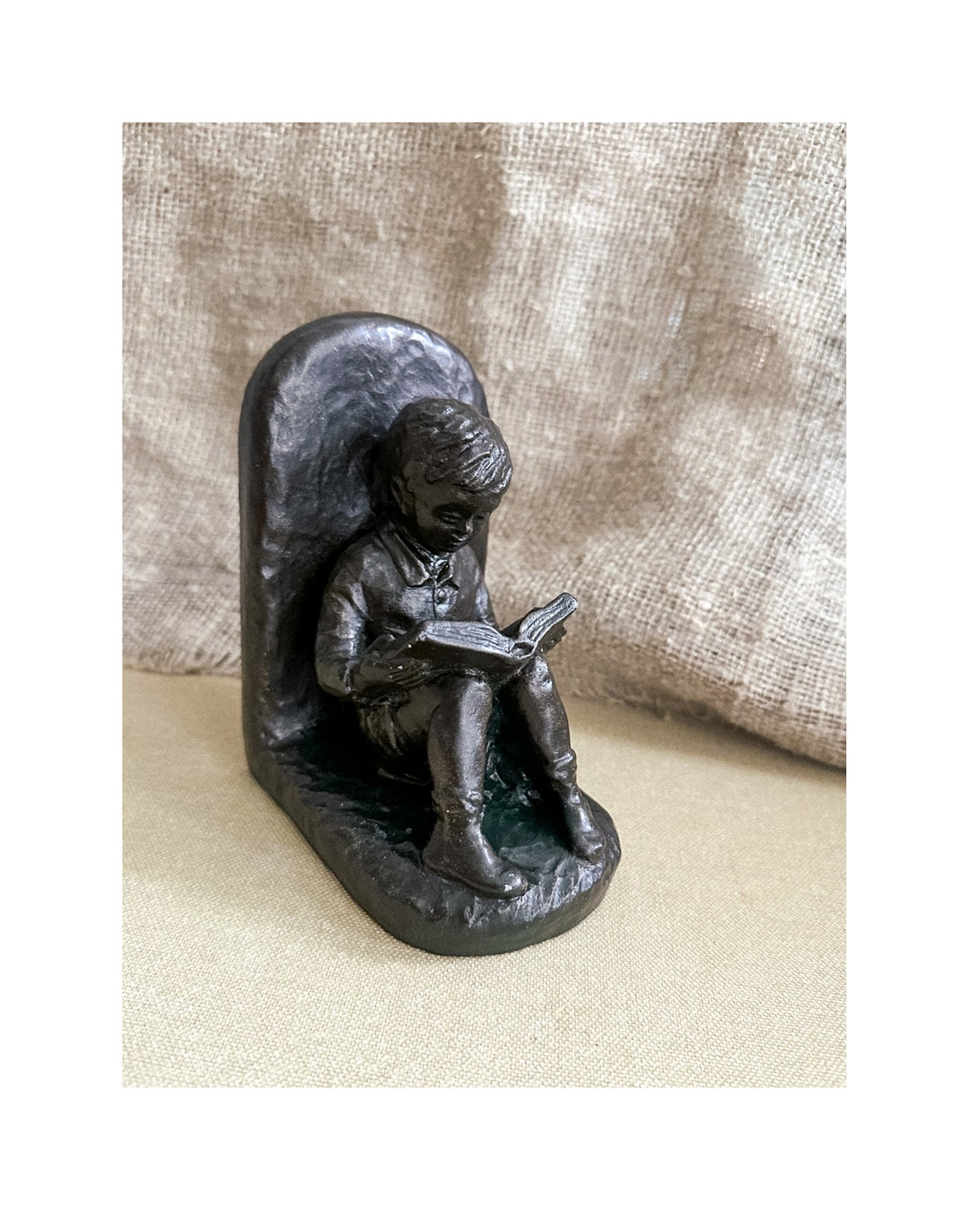Bookends Boy With Book Cast Iron Retro Bookend Office Desk Decor Book ...