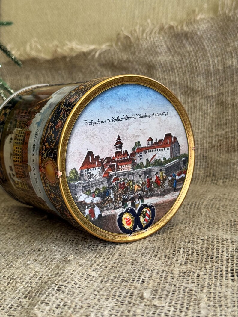 German Vintage Tin Box Mid Century Cans Tin Canister Shabby Container ...