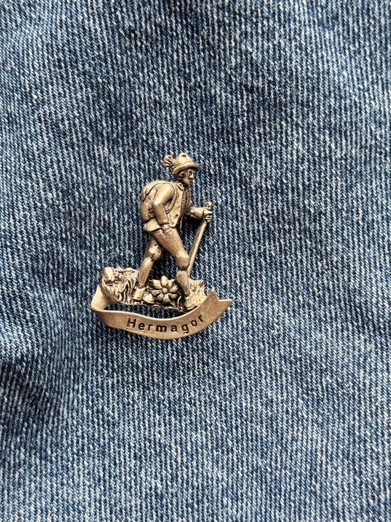 Vintage Tyrolean Hat Pins: Enamel Alpine Brooch, German Souvenir - Etsy