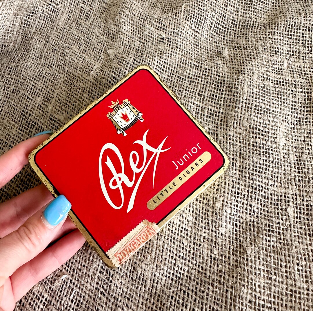 Rex Junior Small Cigars Gautschi Hauri Fleet Vintage Tin Can Red Gold ...
