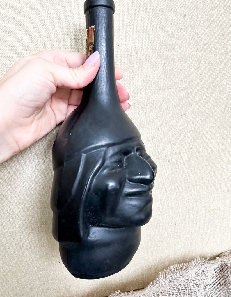 Vintage Peruvian Tiki Face Bottle: Black Mate Inca Pisco Decor - Etsy