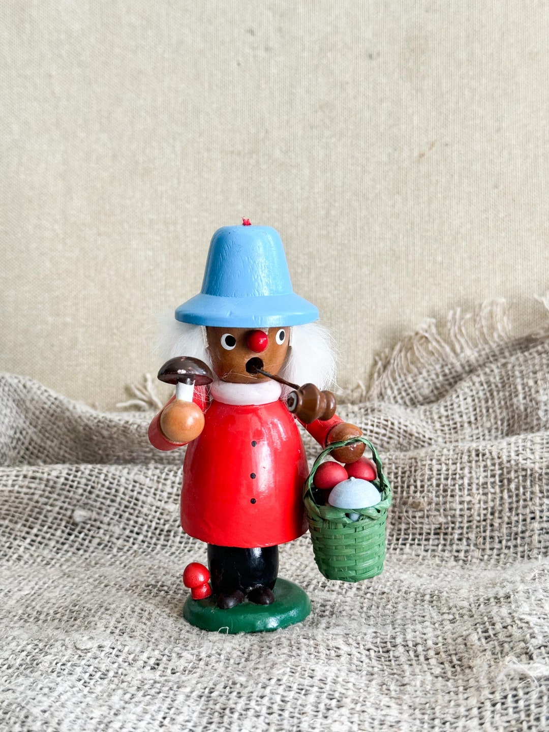 German Erzgebirge Smoker Incense Man Vintage Burner Mushroom Picker ...