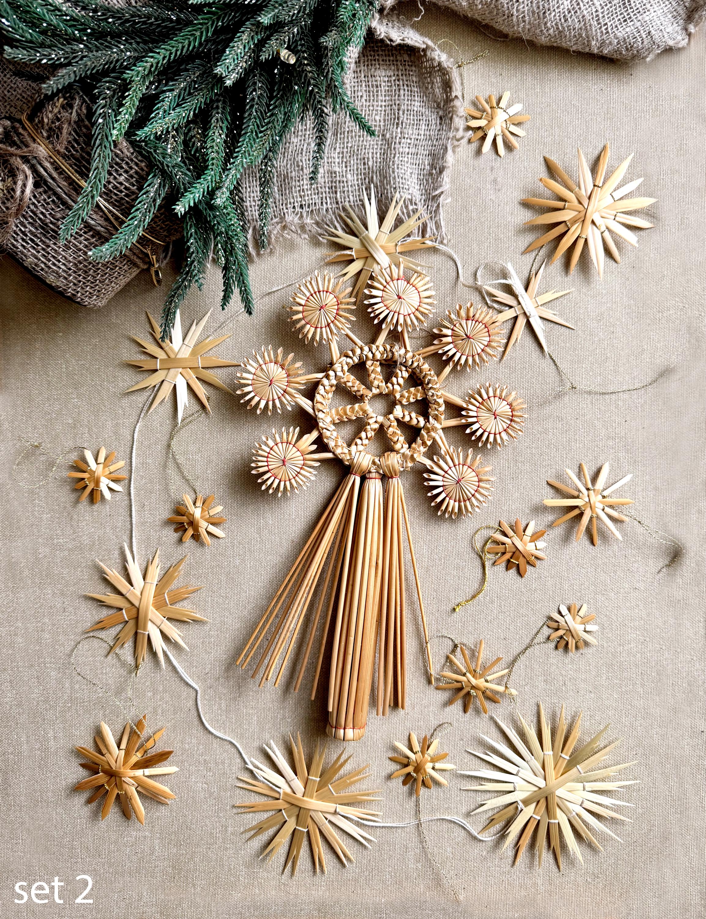 Handcrafted Straw Star Christmas Ornaments: Scandinavian Tree ...
