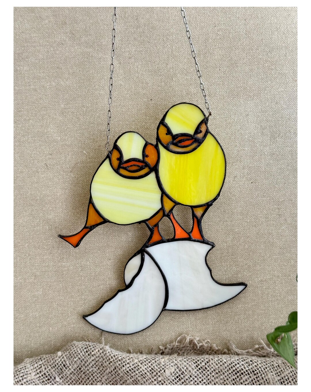 Vintage Chicks Stained Glass Suncatcher: Home Decor - Etsy