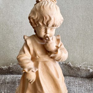 Hand Carved Wooden Girl Figurine: Minimalist Child Statue - Etsy