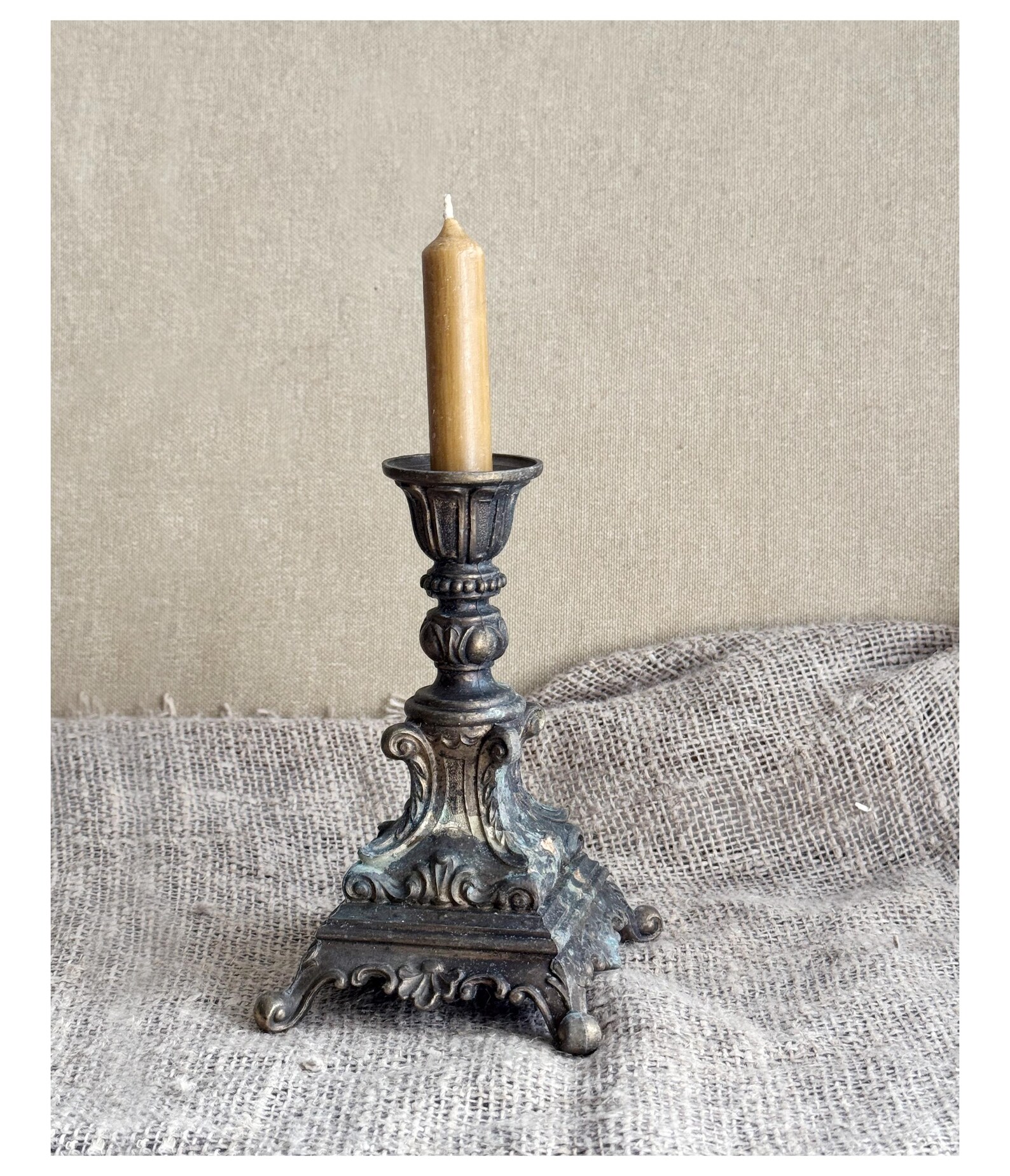 Victorian Brass Candlestick Holder: Midcentury Table Centerpiece - Etsy