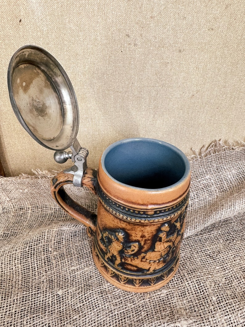 Gerz Vintage Beer Mug With Lid Germany Vintage Souvenir Large Stein ...