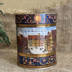 German Vintage Tin Box Mid Century Cans Tin Canister Shabby Container ...