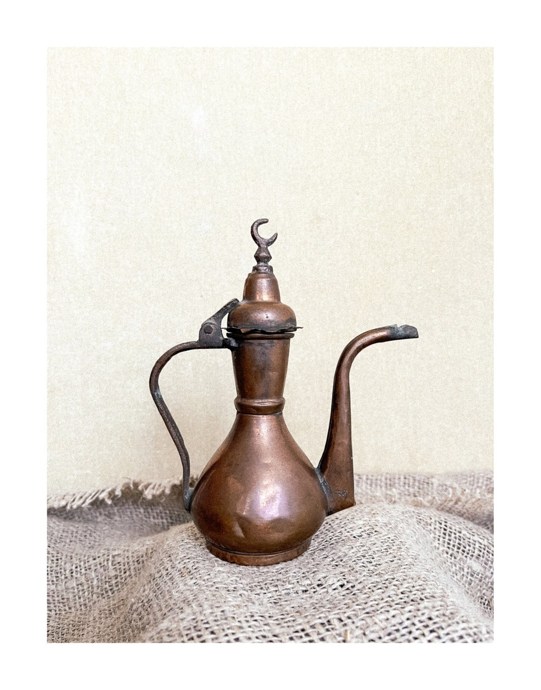 Antique Brass Arabic Teapot: Islamic Decor, Small Copper Pitcher - Etsy
