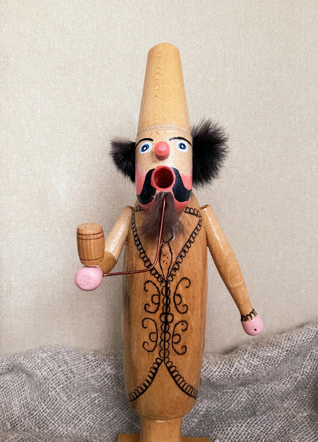 Large Wooden Smoker German Vintage Souvenir Incense Burner Old Man ...