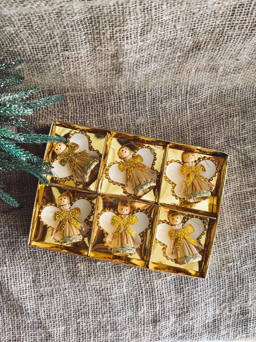 Straw Angels Set Christmas Straw Ornaments Scandinavian Christmas ...