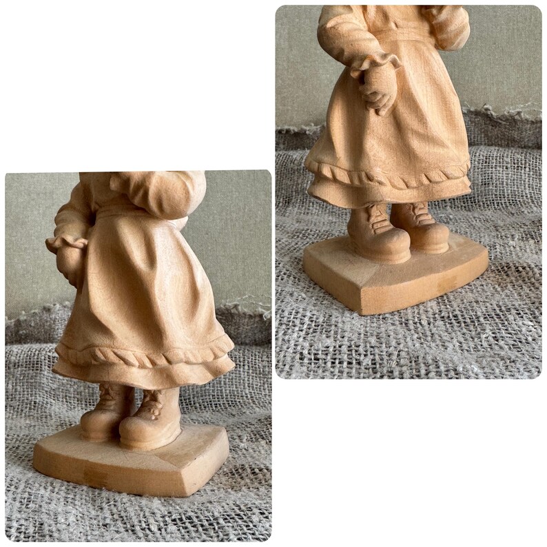Hand Carved Wooden Girl Figurine: Minimalist Child Statue - Etsy