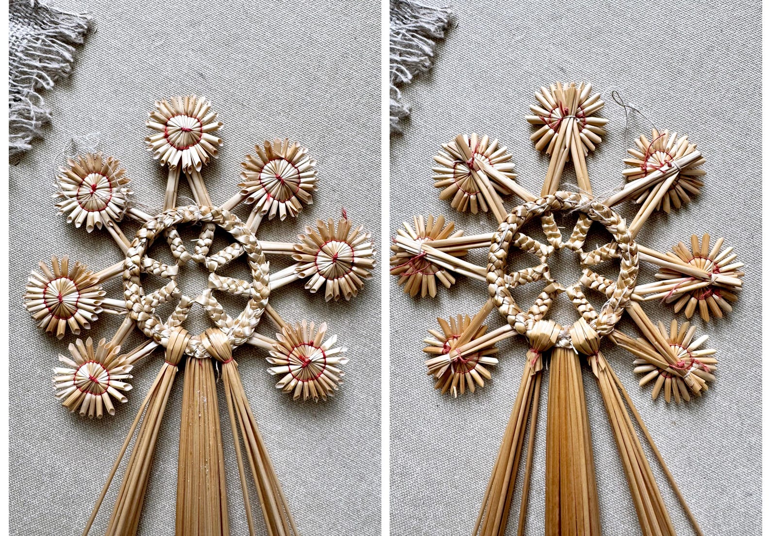 Handcrafted Straw Star Christmas Ornaments: Scandinavian Tree ...